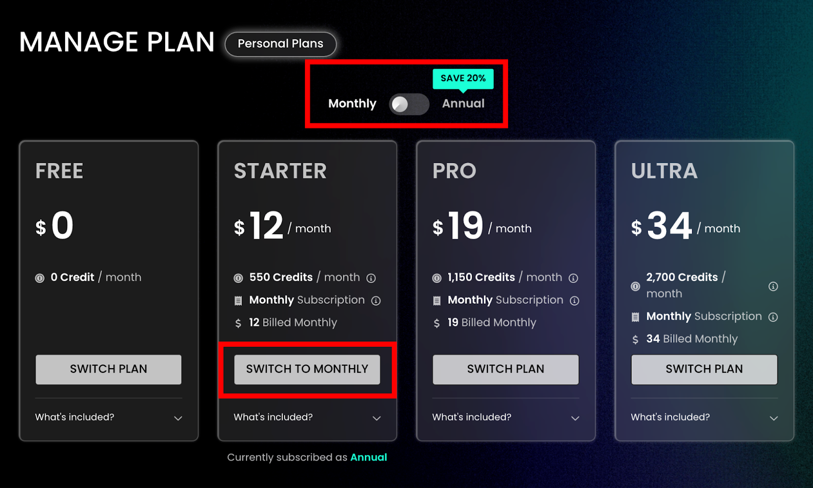 How do I switch from an Annual Plan to a Monthly Plan? – VMOD 3D Library